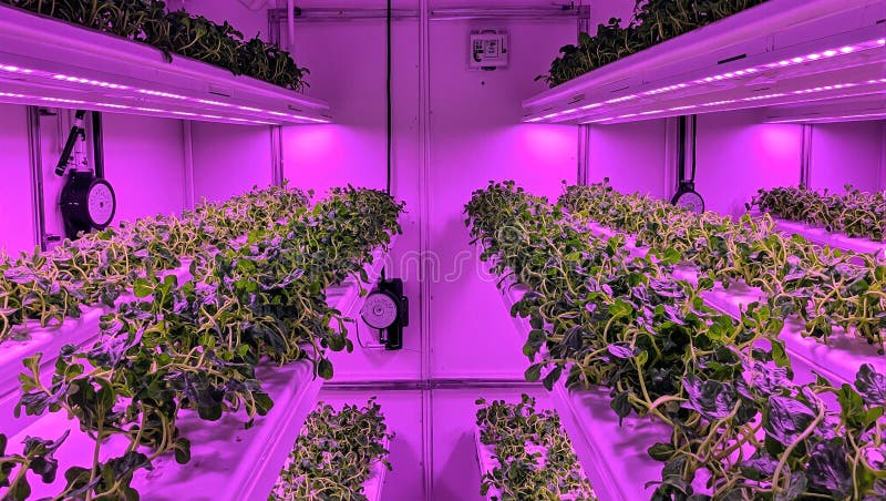 Futuristic Vertical Farm with Tiered Arugula Trays Advanced Climate ...