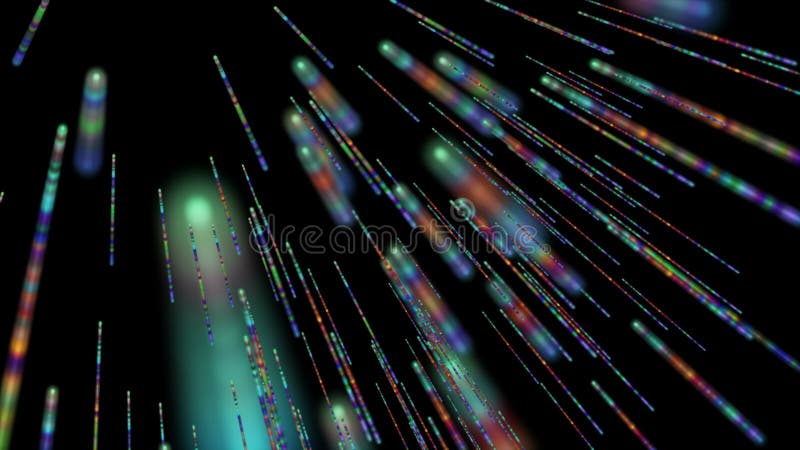 Futuristic Animation with Glowing Stripe Objects in Slow Motion ...