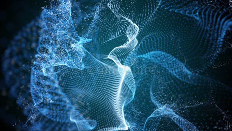 Futuristic Animation with Particle Wave Object in Motion, 4096x2304 ...