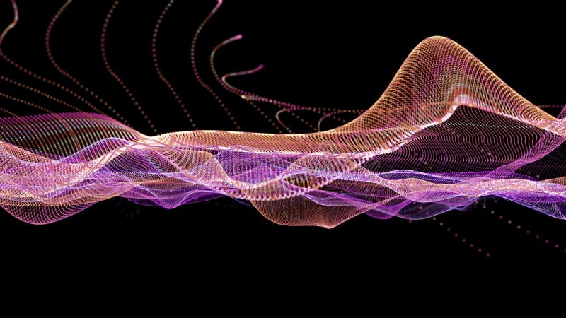 Futuristic Animation with Particle Wave Object in Slow Motion ...