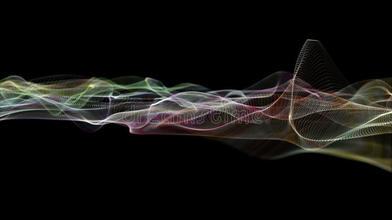 Futuristic Animation with Particle Wave Object in Slow Motion ...