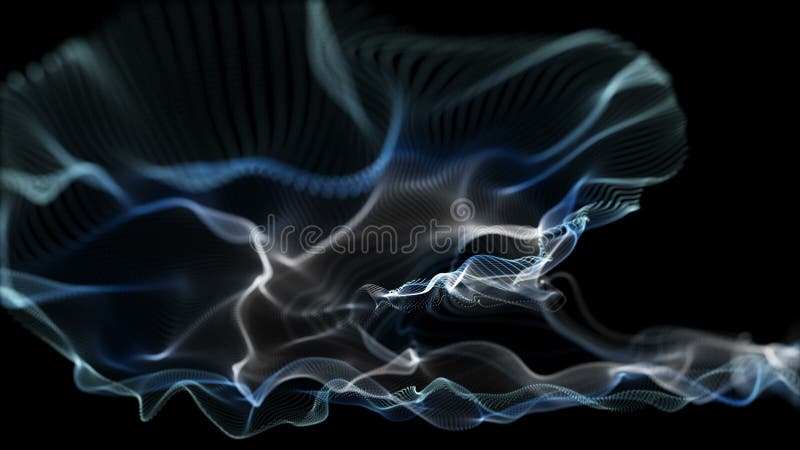 Futuristic Animation with Particle Wave Object in Slow Motion ...