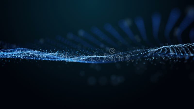 Futuristic Animation with Particle Wave Object in Slow Motion, 4096x2304 Loop 4K Stock Footage ...