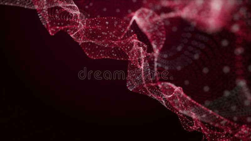 Futuristic Animation with Particle Wave Object in Slow Motion, 4096x2304 Loop 4K Stock Footage ...