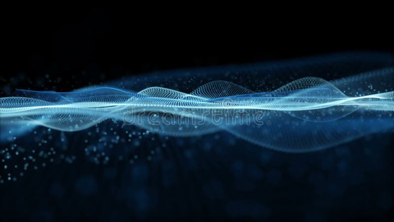 Futuristic Animation with Particle Wave Object in Slow Motion and Space for Text, 4096x2304 Loop ...