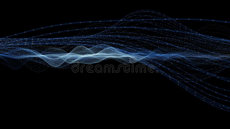 Futuristic Animation with Particle Wave Object in Slow Motion and Space for Text, 4096x2304 Loop ...