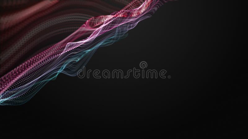 Futuristic Animation with Particle Wave Object in Slow Motion and Space for Text, 4096x2304 Loop ...