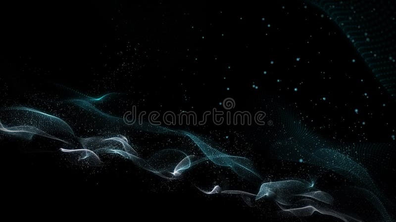 Futuristic Animation with Wave and Particles in Slow Motion, 4096x2304 ...