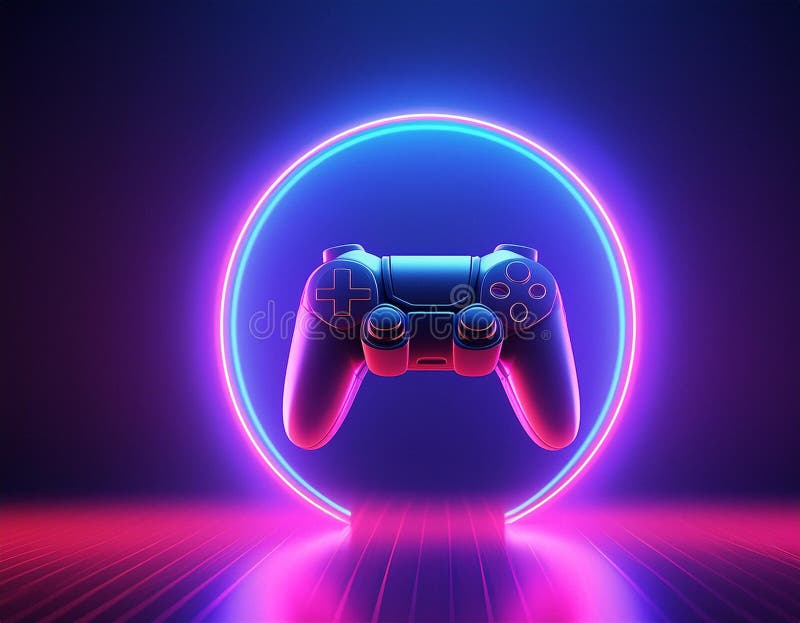 Futuristic Video Game Controller Stock Illustration - Illustration of ...