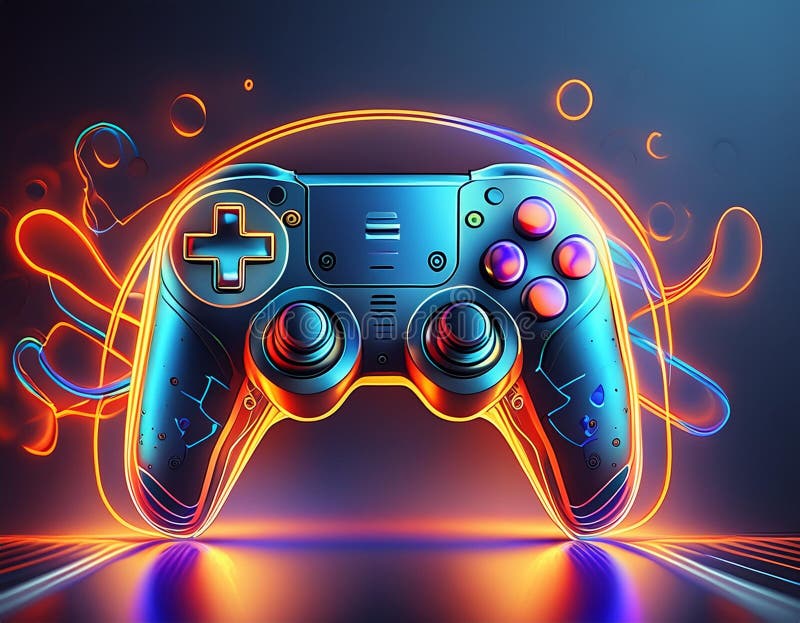 Futuristic Video Game Controller Stock Illustration - Illustration of ...
