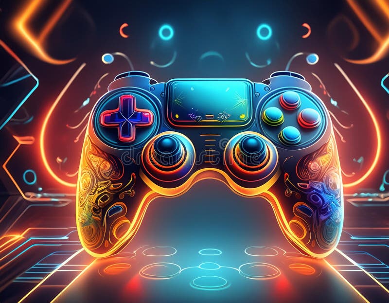 Futuristic Video Game Controller Stock Illustration - Illustration of ...