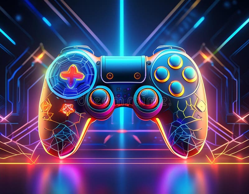 Futuristic Video Game Controller Stock Illustration - Illustration of ...
