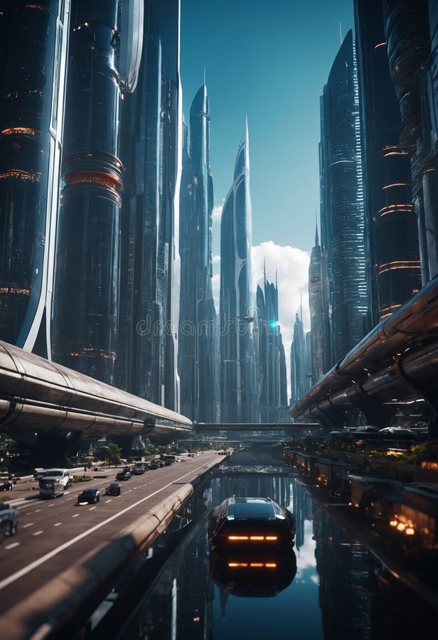 Futuristic View of the City of the Future. Future Metropolis Concept ...
