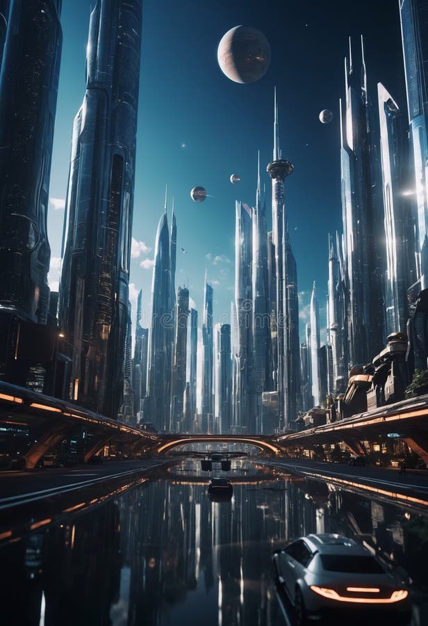 Futuristic View of the City of the Future. Future Metropolis Concept ...