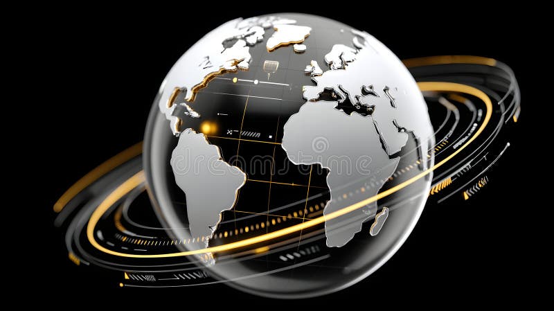 A Futuristic View of the Earth within a Transparent Globe, Generative ...