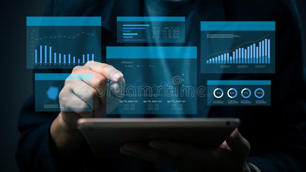 Futuristic Virtual Dashboard Tracking Economic Trends and Financial Growth. Business Graph and ...