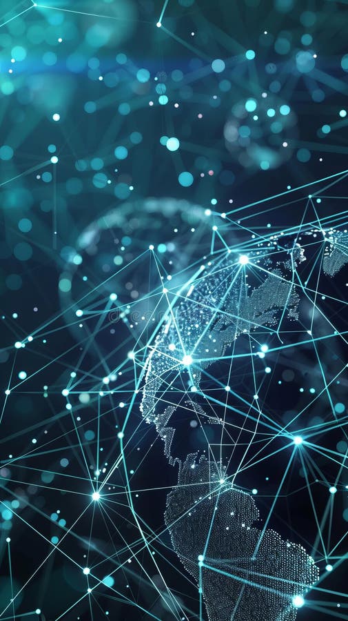 33 Futuristic Virtual Data System Network Connection Globes 3D Render ...