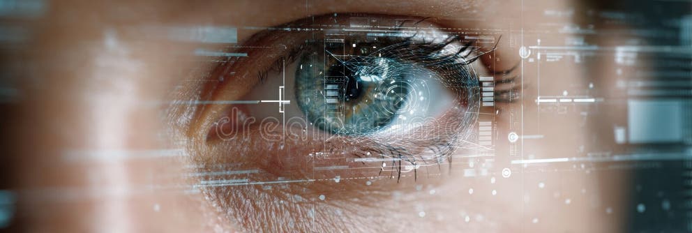 Futuristic Virtual Eye Exam Displayed on a Computer Screen with ...
