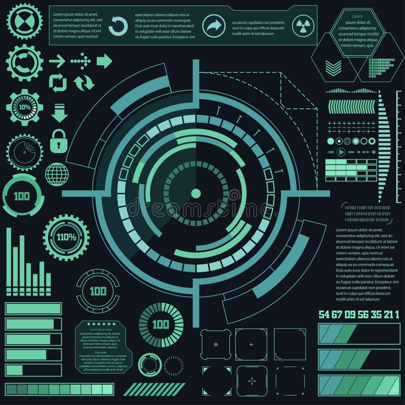 Futuristic Virtual Graphic Touch User Interface Elements. Vector Stock ...