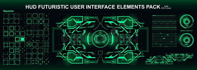 Sci-fi Futuristic Hud Dashboard Display Virtual Reality Technology Screen Stock Illustration ...