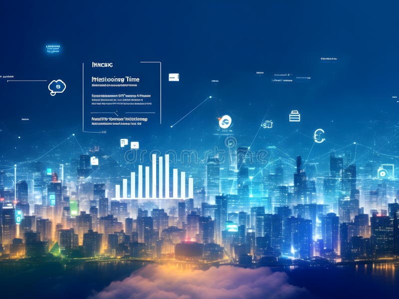Futuristic Virtual Graphic Touch User Interface Showing Smart City and ...