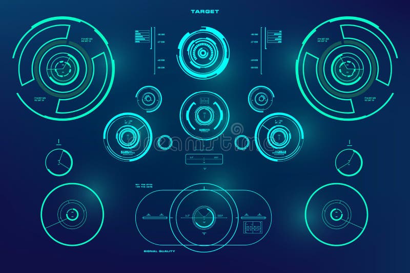 Futuristic Virtual Graphic Touch User Interface, Mega Pack Set Futuristic Hud Elements Stock ...