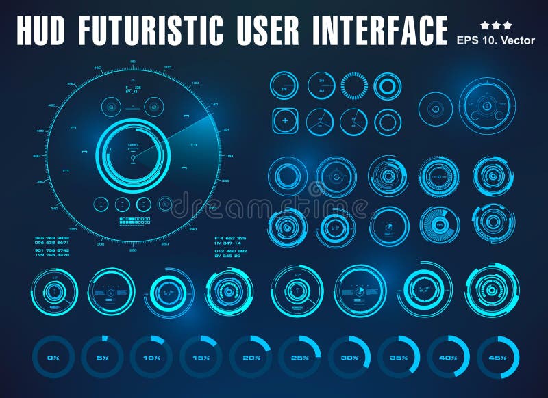 Futuristic Virtual Graphic Touch User Interface, HUD Interface Elements. HUD Dashboard Display ...