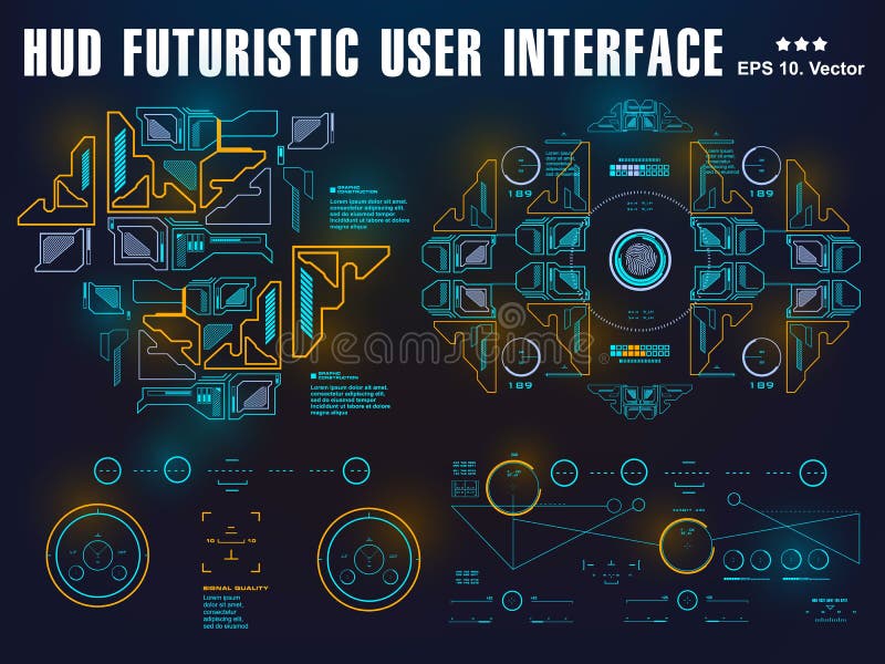 Futuristic Blue Virtual Graphic Touch User Interface, Target, Hud ...