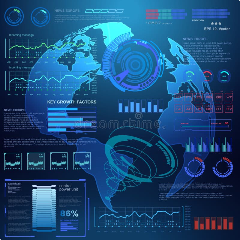 Futuristic Virtual Graphic Touch User Interface, Target Stock Vector ...