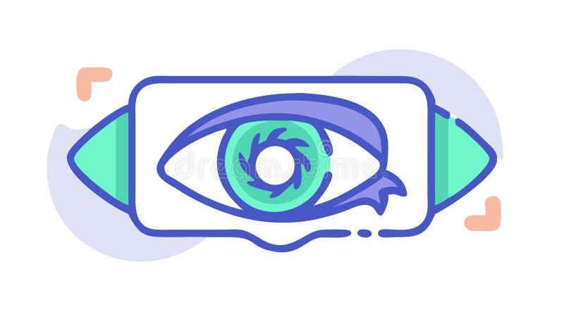 Futuristic Virtual Reality Eye Icon, Digital Vision Tech Vector Graphic ...