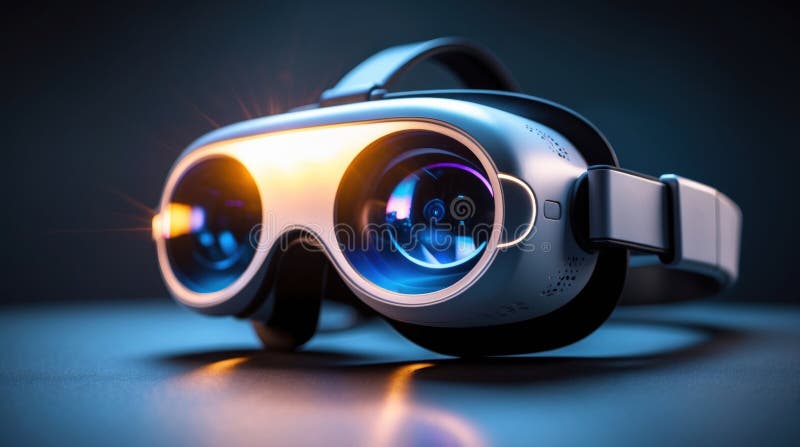 Futuristic Virtual Reality Goggles Advanced Lens Technology Stock ...
