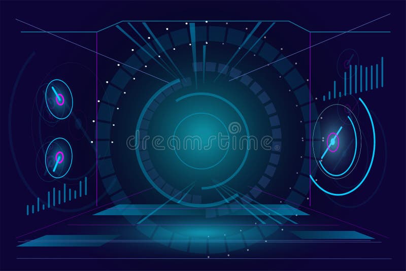 Futuristic Virtual Reality Head-up Display Design. Sci-Fi VR HUD Helmet ...