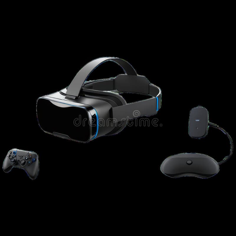 VR Headset with Controllers Isolated on Transparent Background Stock ...