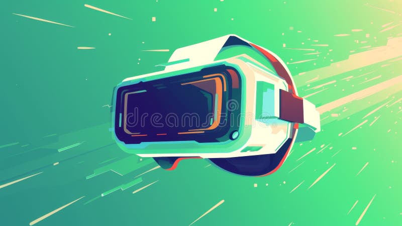 Virtual Reality Headset Glowing Green Futuristic Design Stock Photos ...