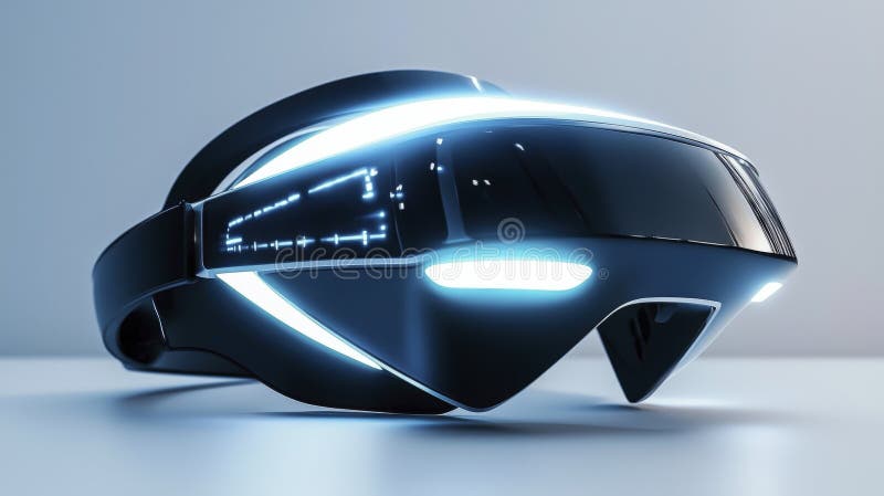 Futuristic Virtual Reality Headset Showcase Technology Lab Product Display Modern Environment ...