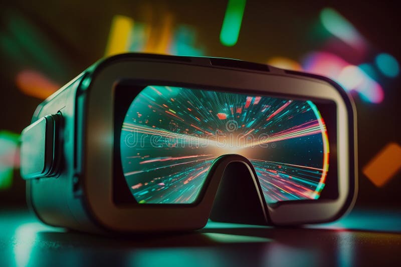 Futuristic Virtual Reality Headset Vr Glasses.digital Game Technology ...