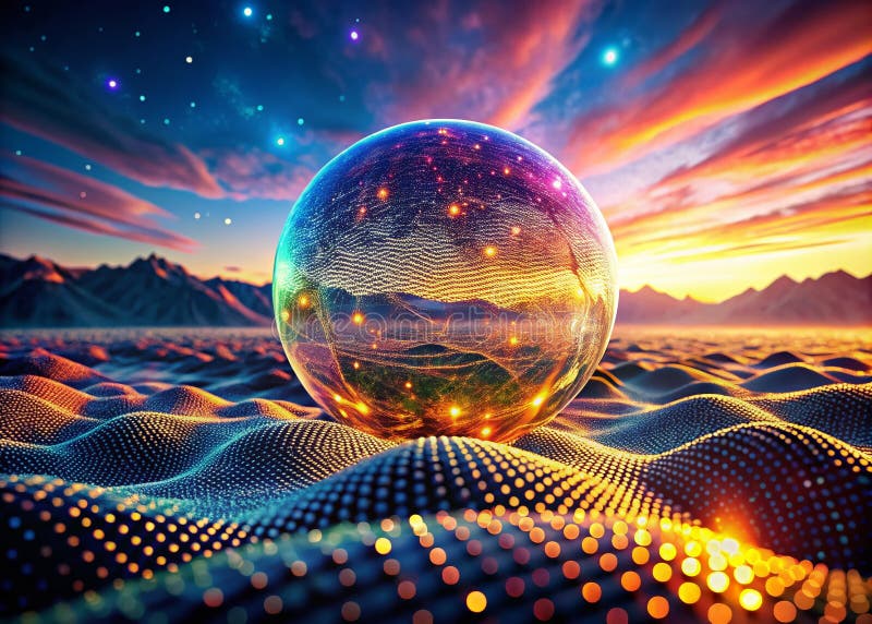 Futuristic Virtual Reality Landscape a 3D Visualization of Data ...