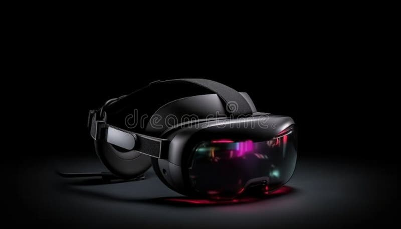 Futuristic Virtual Reality Simulator Modern Science Watching Three ...