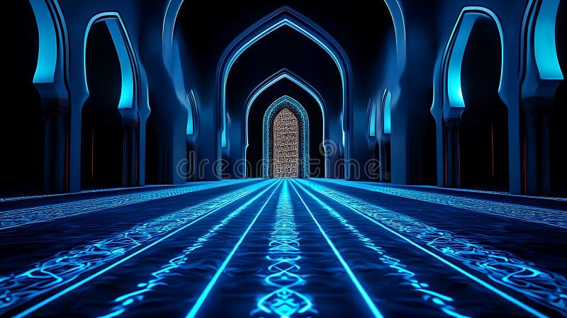 Futuristic Virtual Reality Temple Design Stock Illustration ...