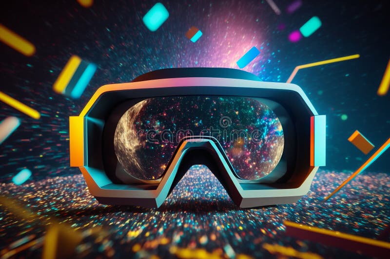 Futuristic Virtual Reality Vr Glasses Illustration Generative AI Stock ...