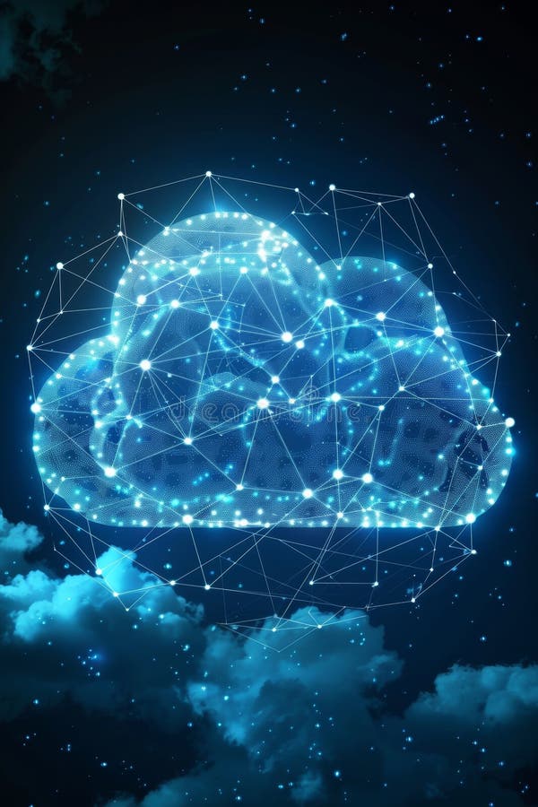 Futuristic Virtual Tech Web with Abstract Ai, Cloud Computing, and Machine Learning Concepts ...