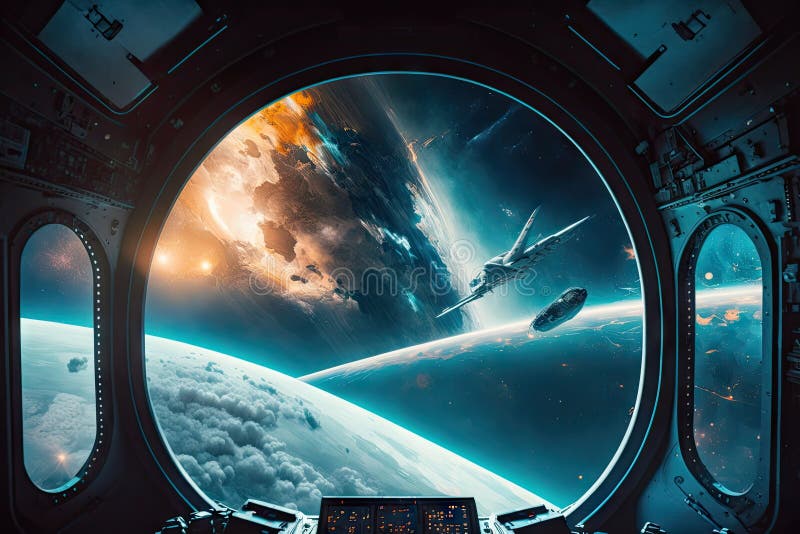 Futuristic Virtual World Concept of Space Flight Beyond Borders of ...