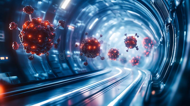 Futuristic Virus Representation in High-Tech Environment Stock ...