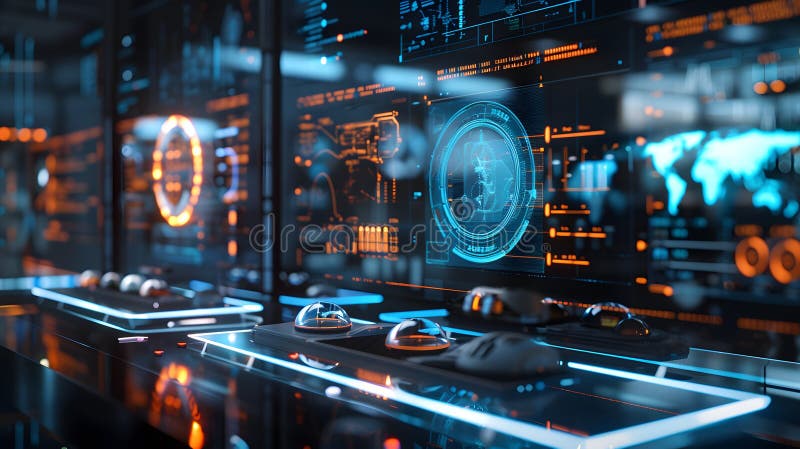 Futuristic Vision Board with Holographic Prototype and High-Tech ...