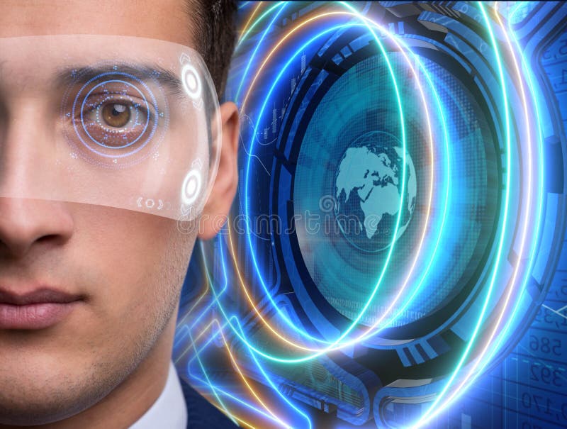 Futuristic Vision Concept with Businessman Stock Photo - Image of limb ...