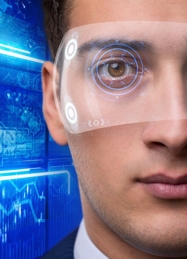 Futuristic Vision Concept with Businessman Stock Photo - Image of ...