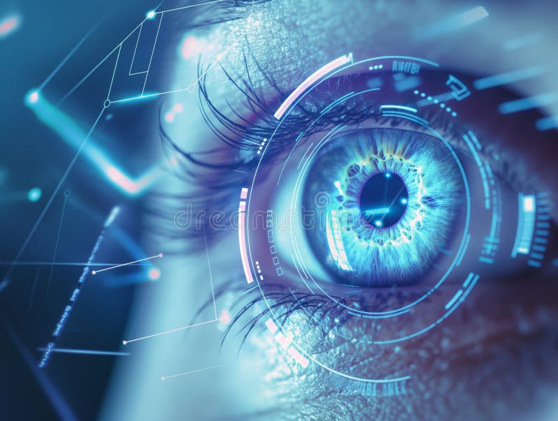 Futuristic Vision Concept stock photo. Image of eyelashes - 318314116