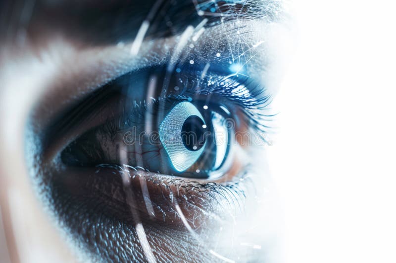 Futuristic Vision Concept with Digital Eye Interface Stock Illustration ...