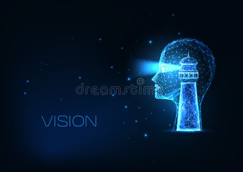 Futuristic Mission, Vision, Values Concept with Glowing Target ...