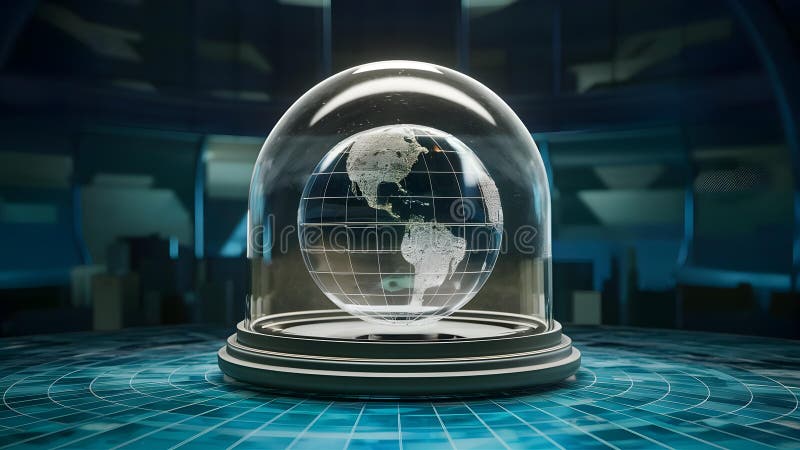 Futuristic Vision: Earth Encased in a Crystal Sphere. Concept Earth ...
